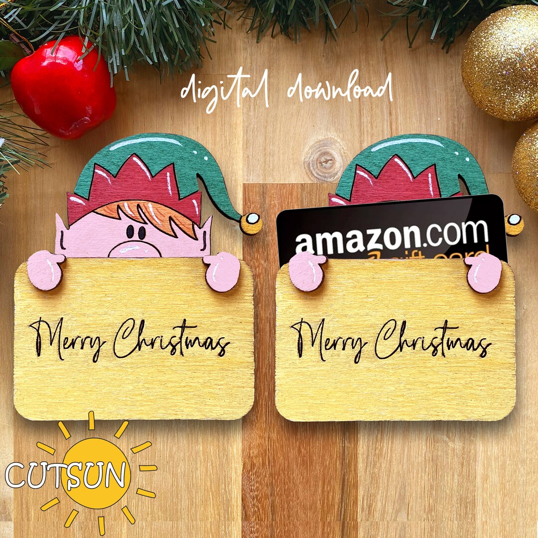 Elf Gift Card Holder SVG Elf Svg Christmas Gift Card Holder SVG Laser ...
