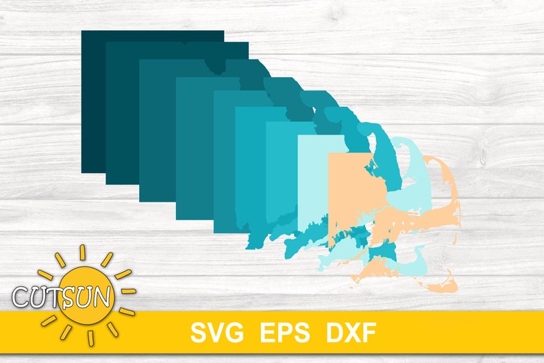 Layered Map Cape Cod SVG EPS DXF 9 Layers Cricut - Etsy