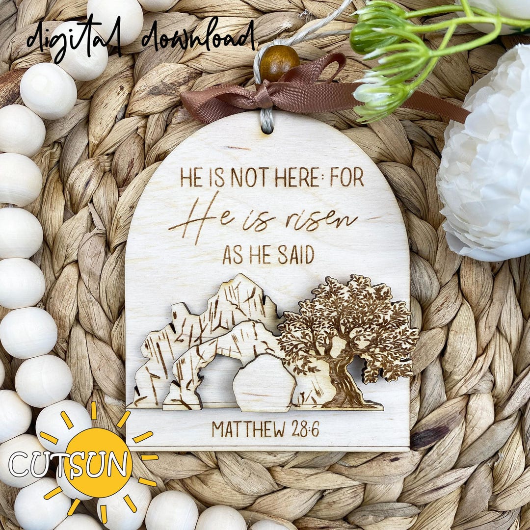 Easter Resurrection Ornament SVG | Empty Tomb and Cross Scene ...