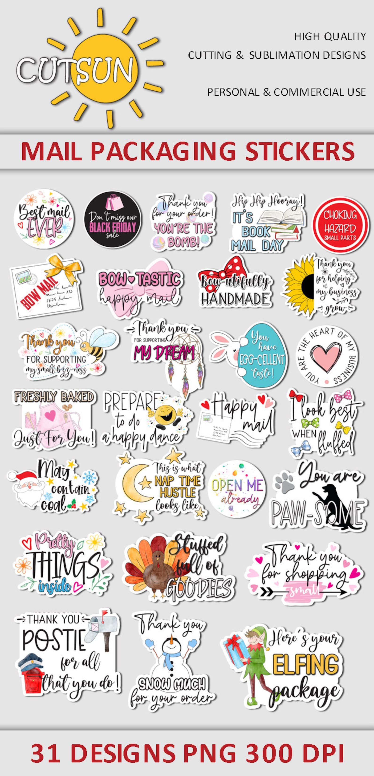 Small Business Stickers Bundle Packaging Stickers Bundle - Etsy
