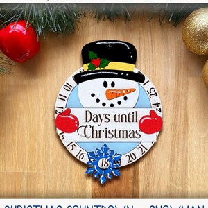 Christmas Countdown SVG Snowman Countdown SVG Laser Cut Files Days ...