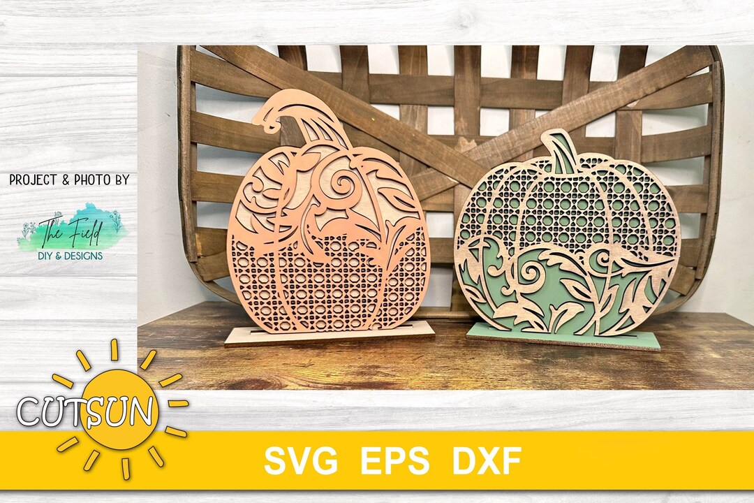 Vintage Rattan Cane Standing Pumpkins SVG Thanksgiving Decor Laser Cut ...
