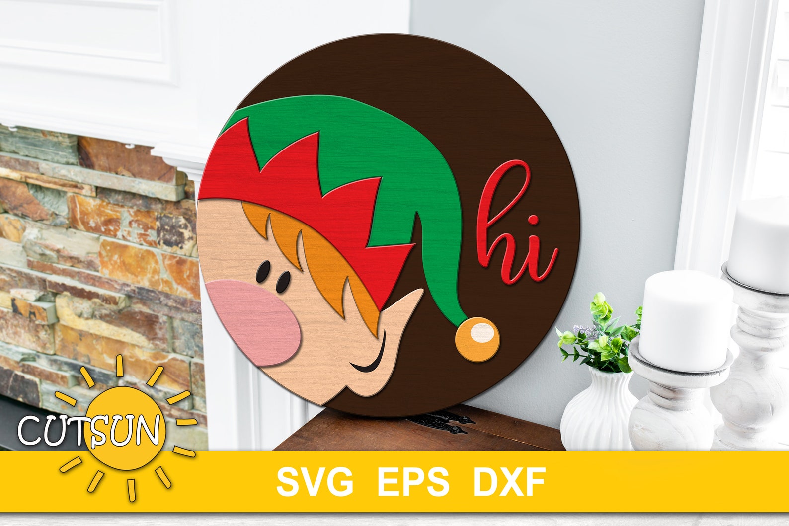 Elf Door Hanger SVG Christmas Door Hanger SVG Elf Hi Door - Etsy