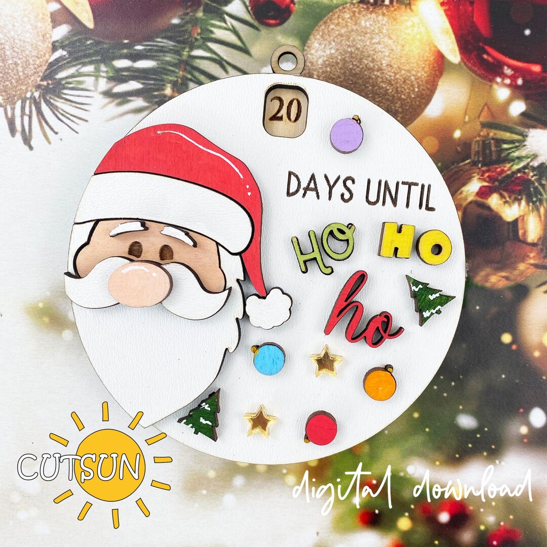 Christmas Countdown SVG | Santa Countdown Laser Cut File | Days Until ...