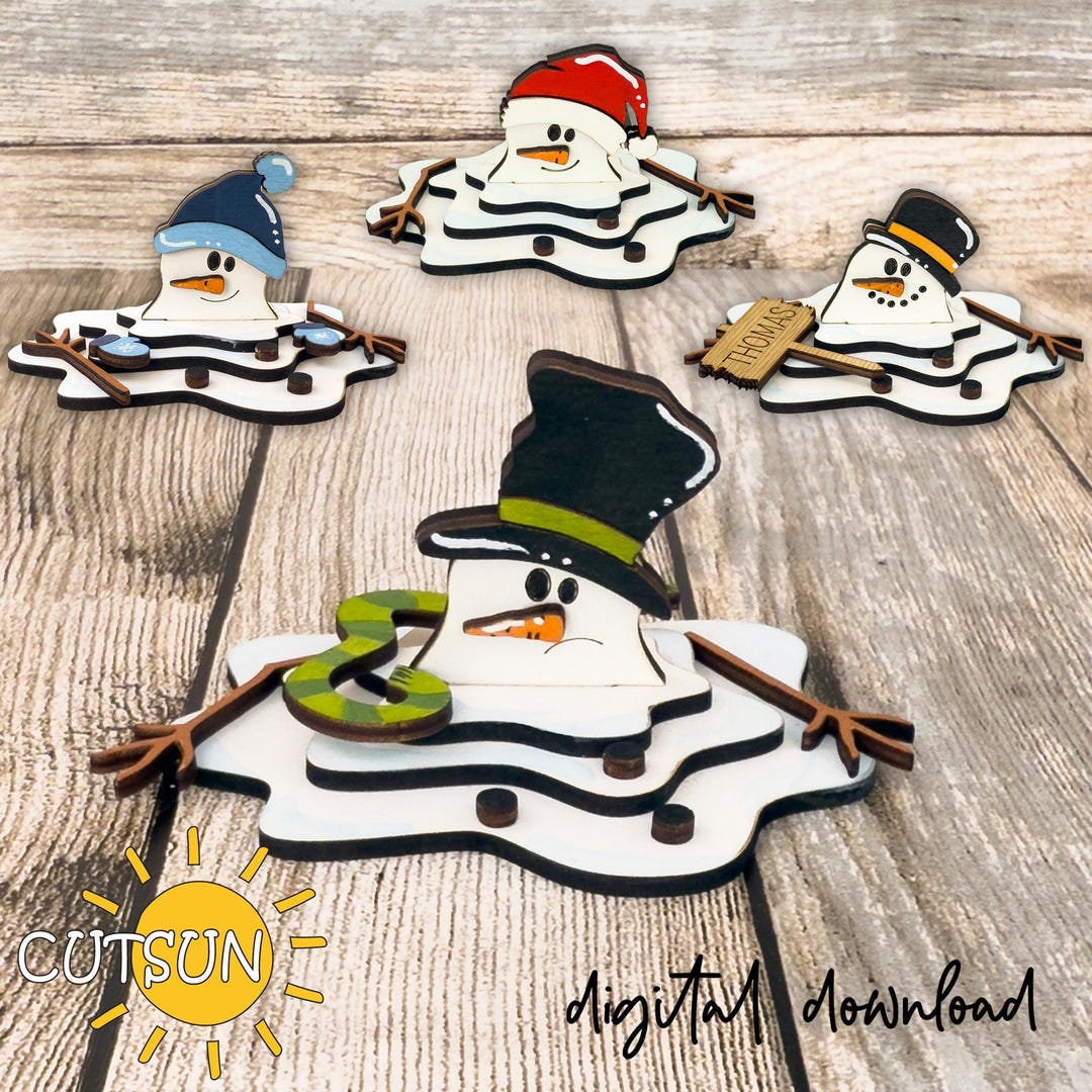 Melted Snowman Svg Mix and Match Make Your Own Snowman Winter Shelf ...