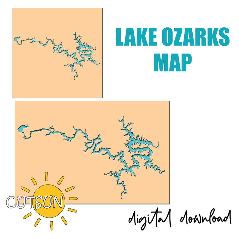 Lake Ozarks Map SVG | Laser Cut File | Lake Art Svg | Cricut SVG - Etsy ...