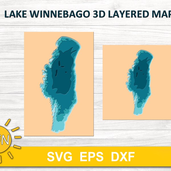 Map of Lake Winnebago - Etsy UK