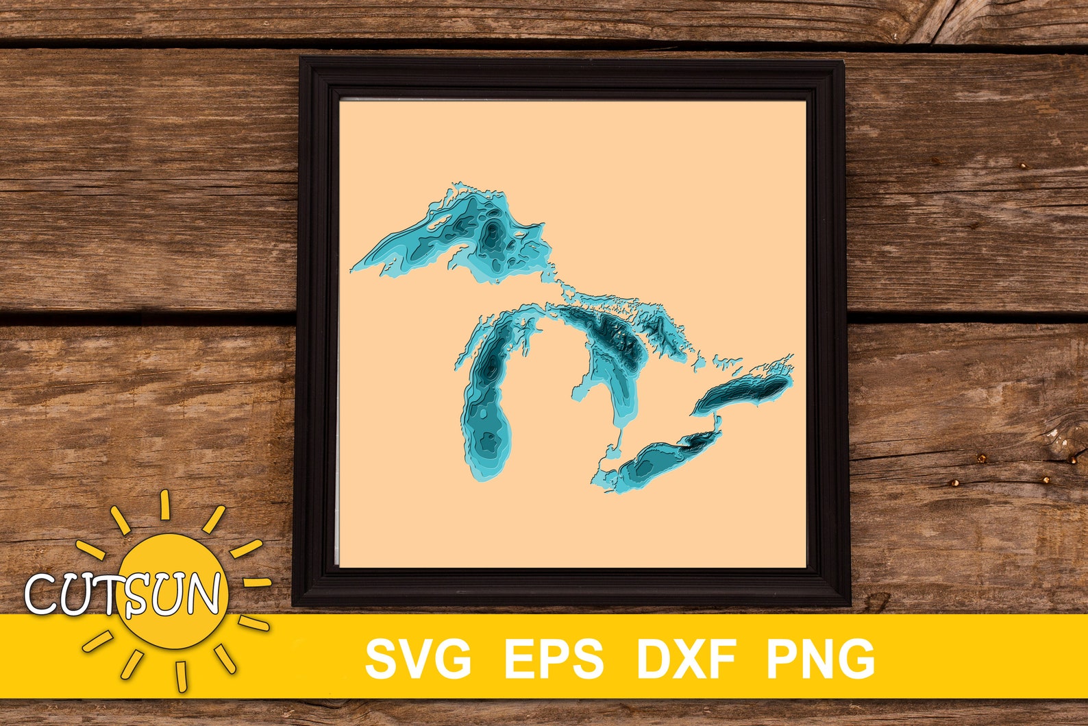 Layered Great Lakes Map SVG EPS DXF 10 Layers Cricut - Etsy
