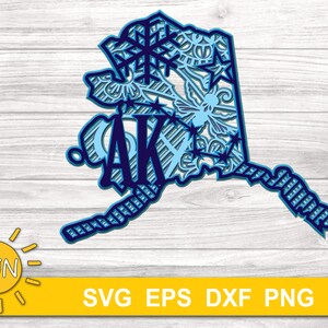 Layered 3D Mandala Alaska State SVG 5 Layers | 3D Layered DXF Laser Cut ...
