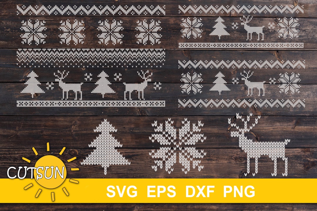 Christmas SVG Nordic Sweater Patterns and Elements SVG Mini Bundle - Etsy