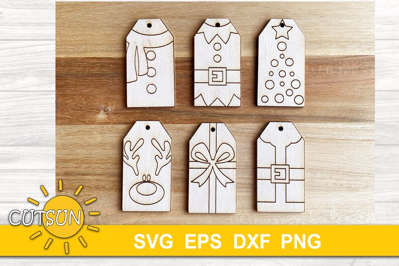 Christmas Tags SVG Bundle | Cute Christmas Gift Tags | Laser Cut File ...
