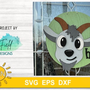 Cute Goat Door Hanger Welcome Sign Modern Farmhouse Decor Glowforge Svg ...