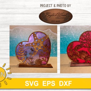 Sea Hearts Shelf SVG Heart Svg Heart Table Top Svg Standing Hearts ...