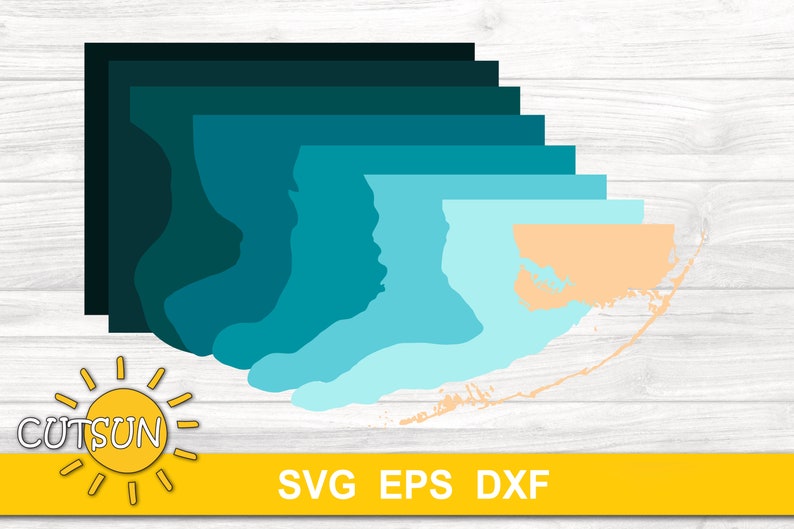 Florida Keys Layered Map SVG - 8 Layers | Laser Cut File | Cricut SVG ...
