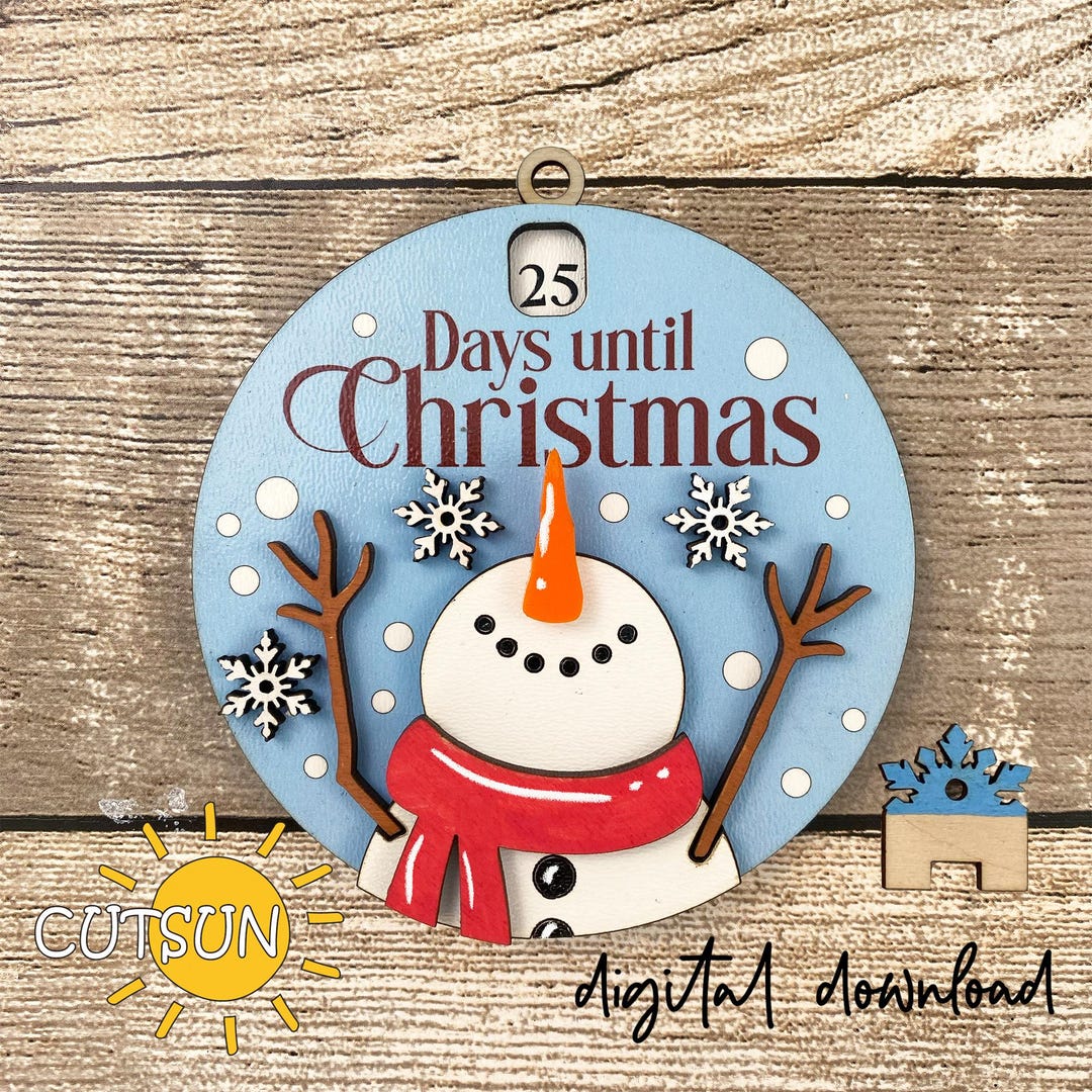 Christmas Countdown Snowman SVG | Days Until Christmas Calendar SVG ...
