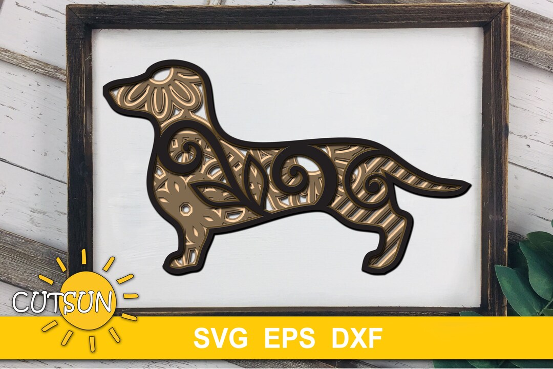 3D Layered Dog Dachshund SVG 5 Layers Cut File Glowforge SVG Laser Cut ...