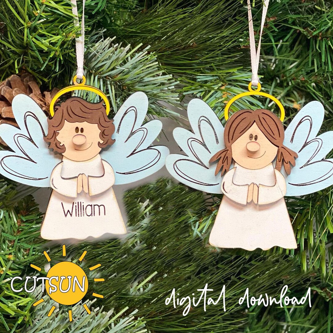 Angel Christmas Ornament SVG | Personalized Custom Ornament | Cute Girl ...