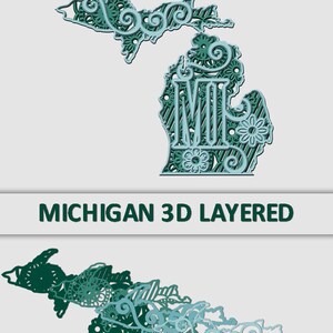 Layered 3D Mandala Michigan State SVG | 4-layer Laser Cut File ...