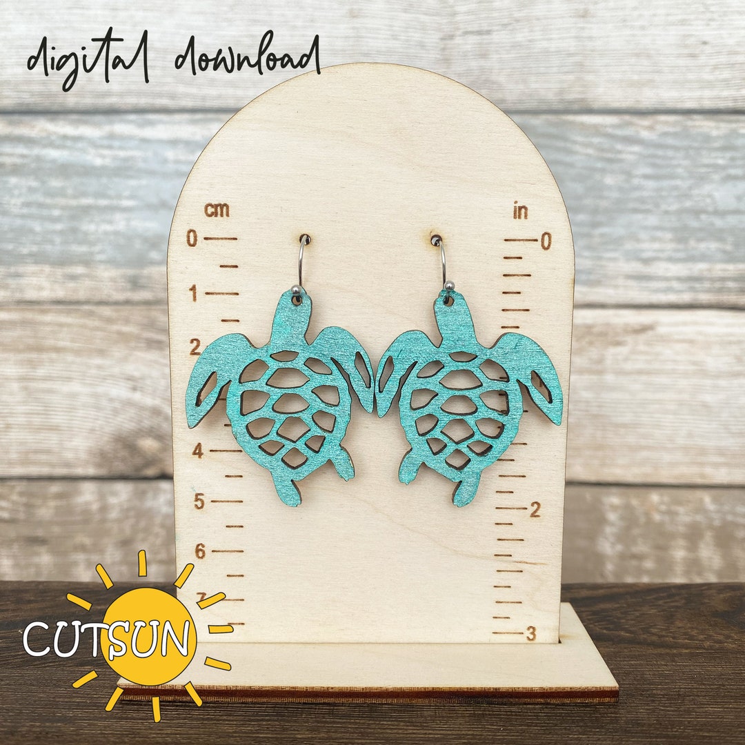 Sea Turtle Earring SVG | Cute Turtle Earrings Svg | Laser Jewelry ...