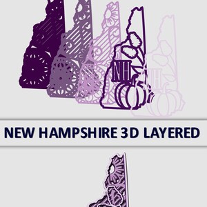 Layered 3D Mandala New Hampshire State SVG 5 Layers 3D Layered DXF ...