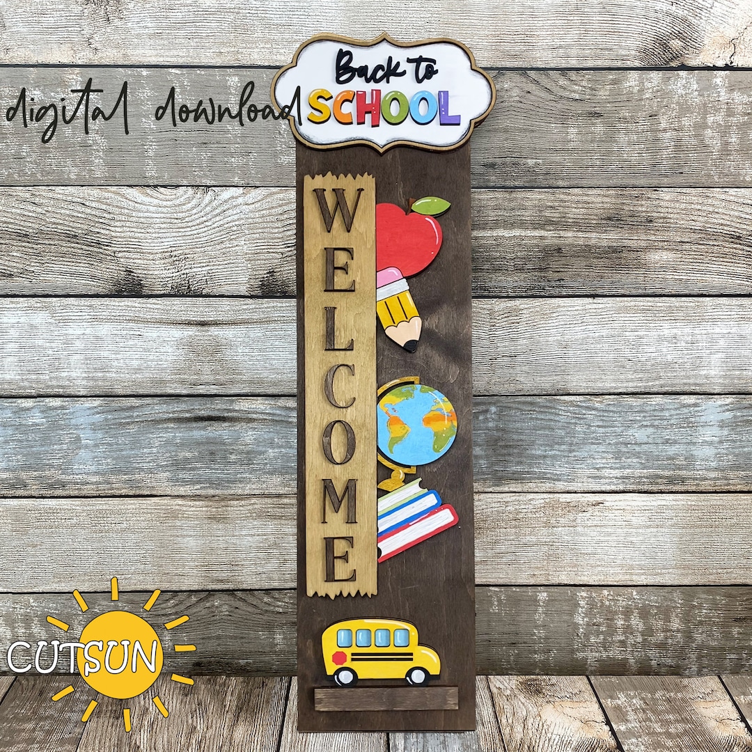 Back to School Porch Sign SVG | Interchangeable Welcome Add-on ...