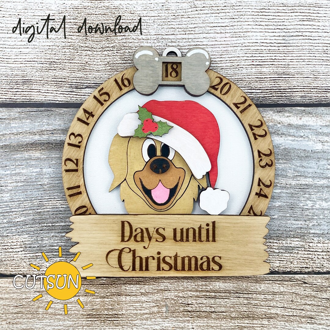 Christmas Countdown Dog Ornament SVG | Golden Retriever Days Until ...