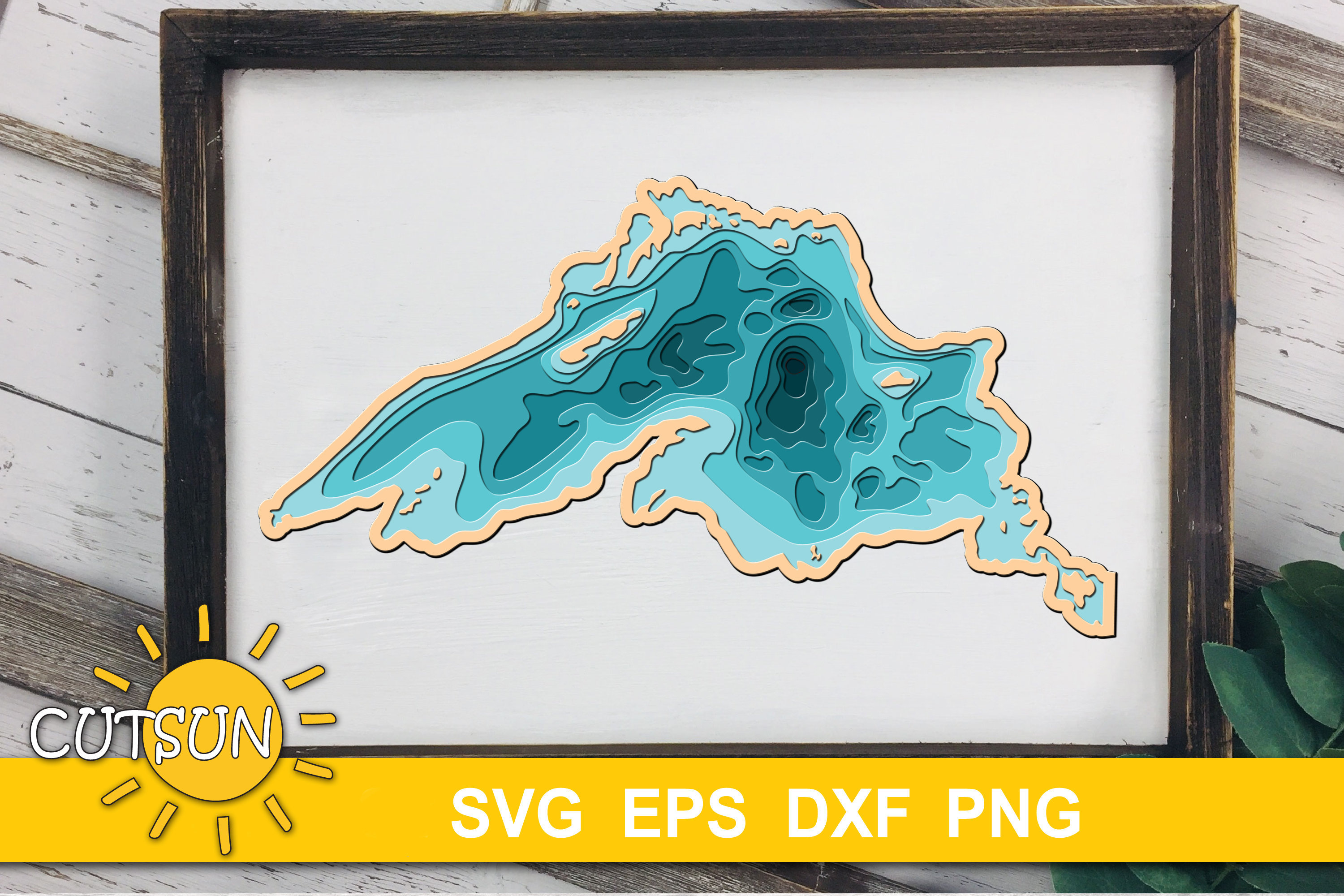 Layered Lake Superior Map SVG EPS DXF 9 Layers Cricut - Etsy