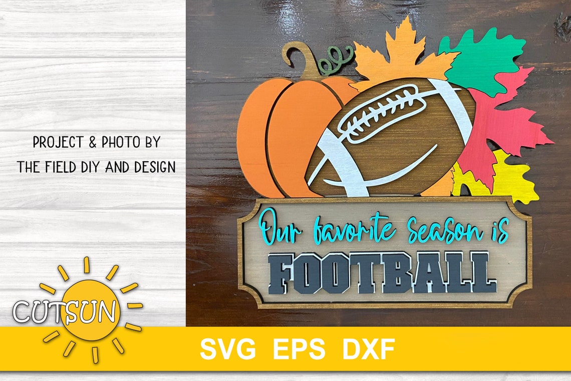 Our Favorite Season is Football Door Hanger SVG | Fall Football Door ...