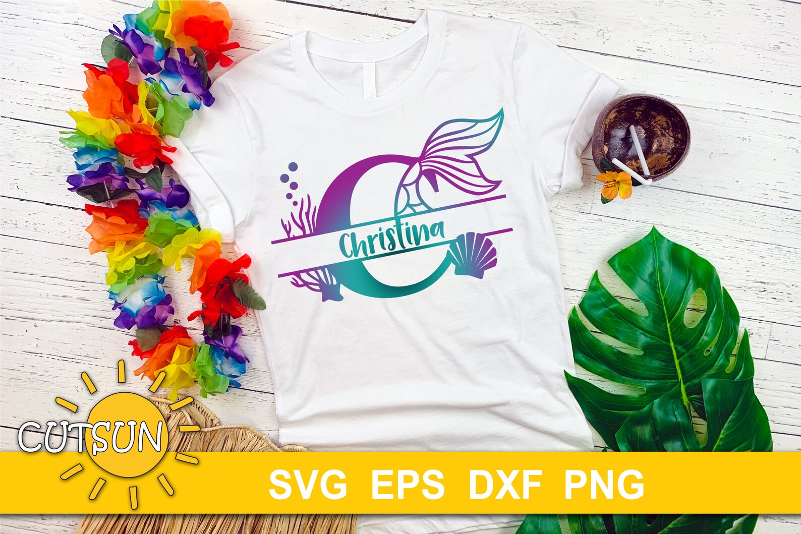 Mermaid Split Letters A-Z SVG Mermaid Split Alphabet SVG - Etsy