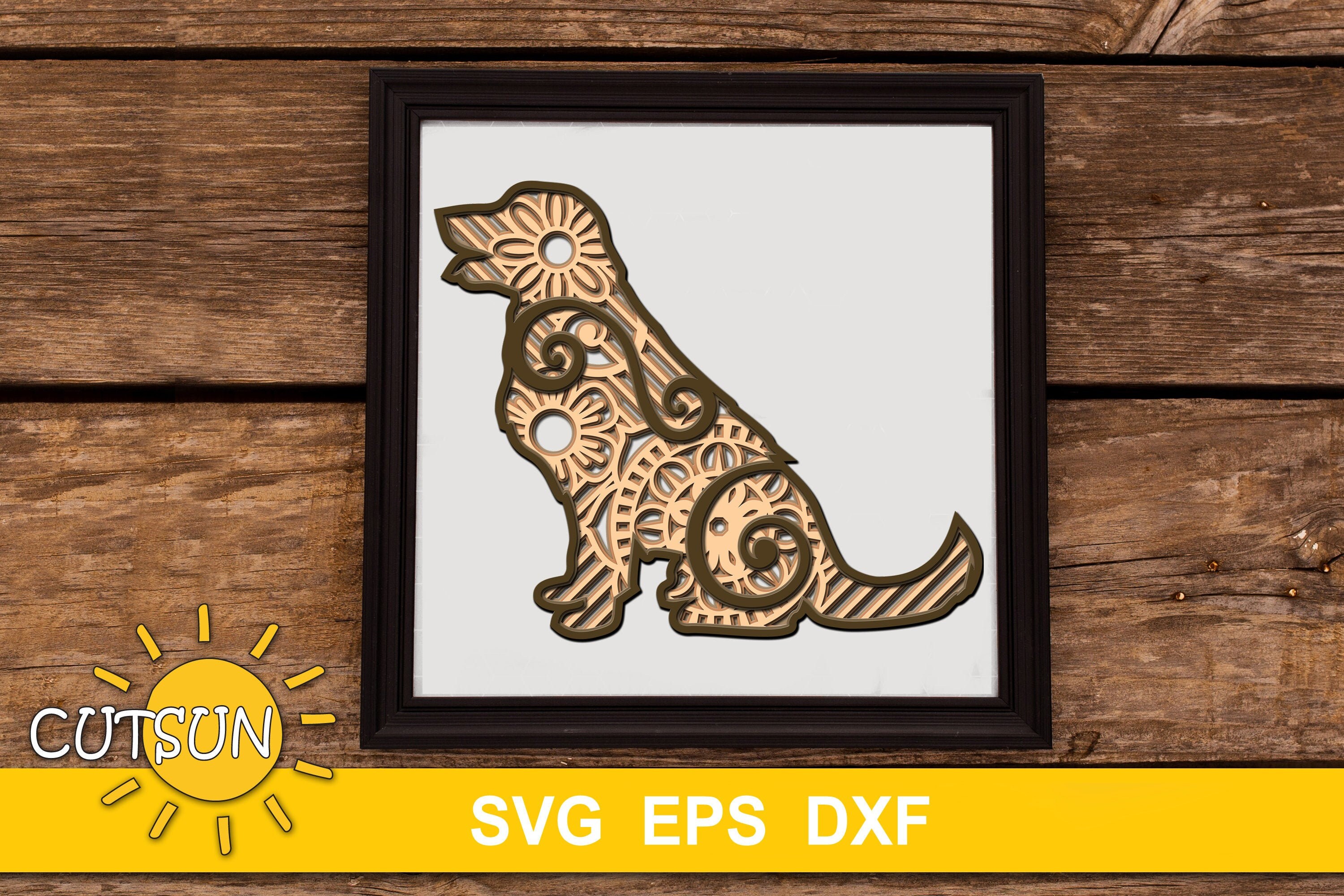 3D Layered Dog Golden Retriever SVG 5 Layers Cut File - Etsy