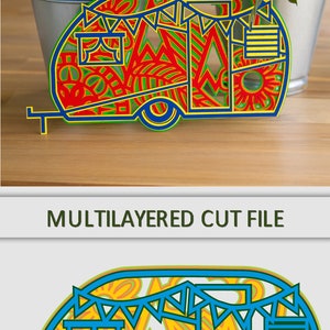 3D Layered Camper Mandala SVG 5 Layers Cut File | Glowforge SVG | Laser ...