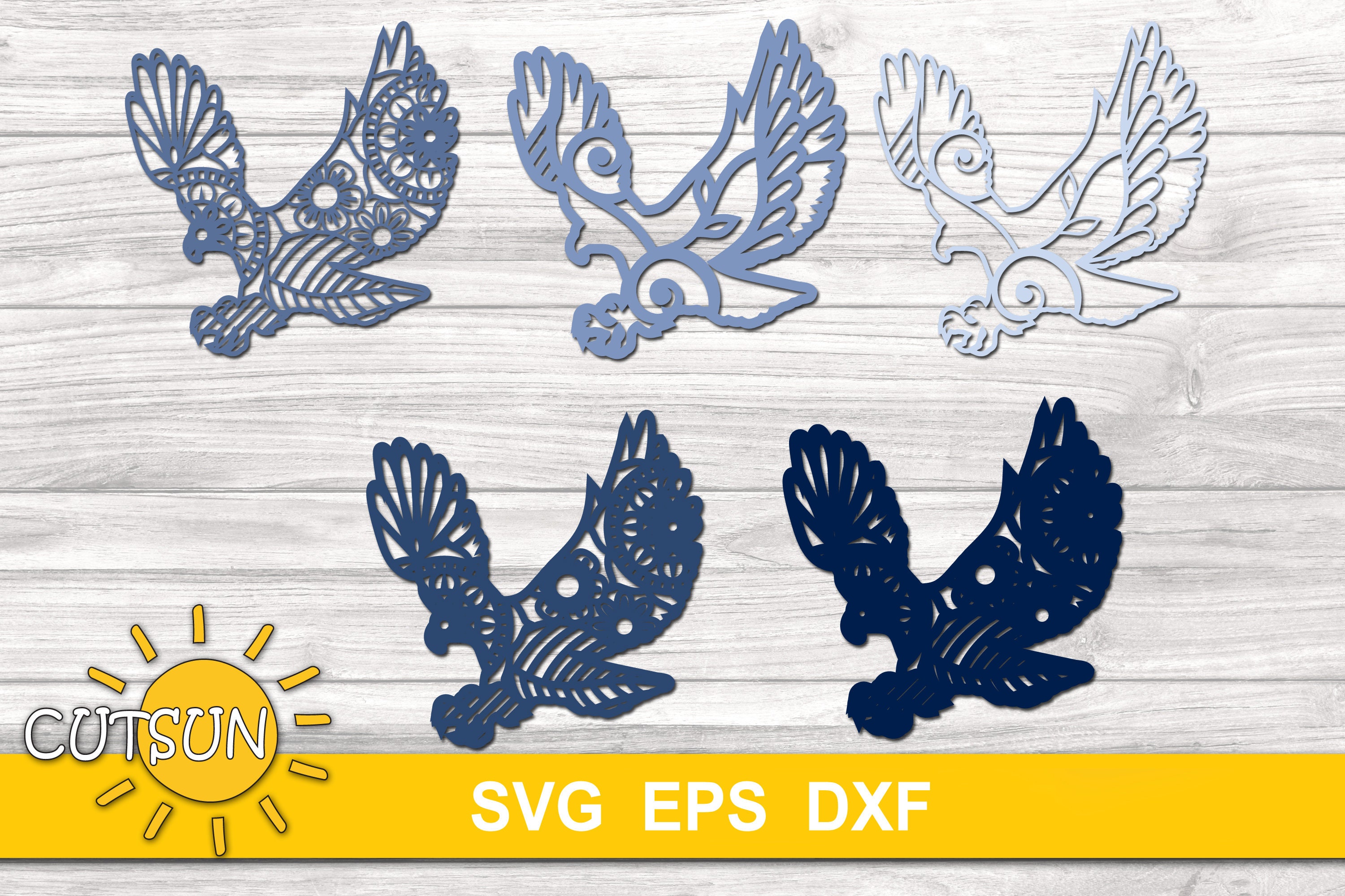 3D Layered Eagle SVG 5 Layers Cut File 3D Layered DXF Laser - Etsy Canada