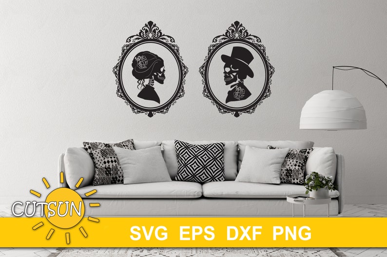 Victorian Skull Svg Gothic Skulls in Oval Frames Svg | Etsy