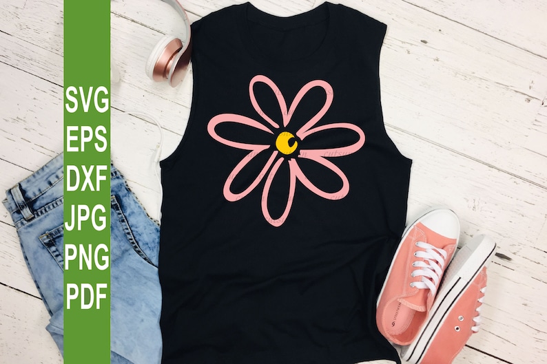 Flower SVG | Hand Drawn Flower Svg | Daisy Svg | Hand Drawn Daisy Svg ...