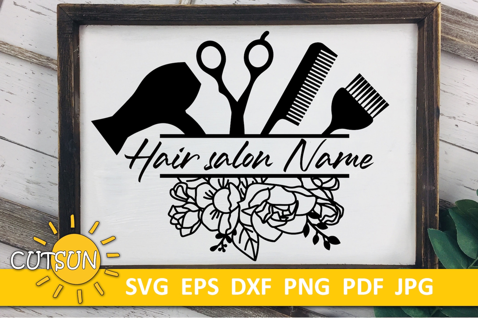Hair Stylist SVG Floral Hairdresser Split Monogram Svg - Etsy