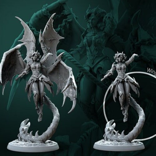 Succubus Miniature Zurae-ta Tabletop RPG Miniature White - Etsy
