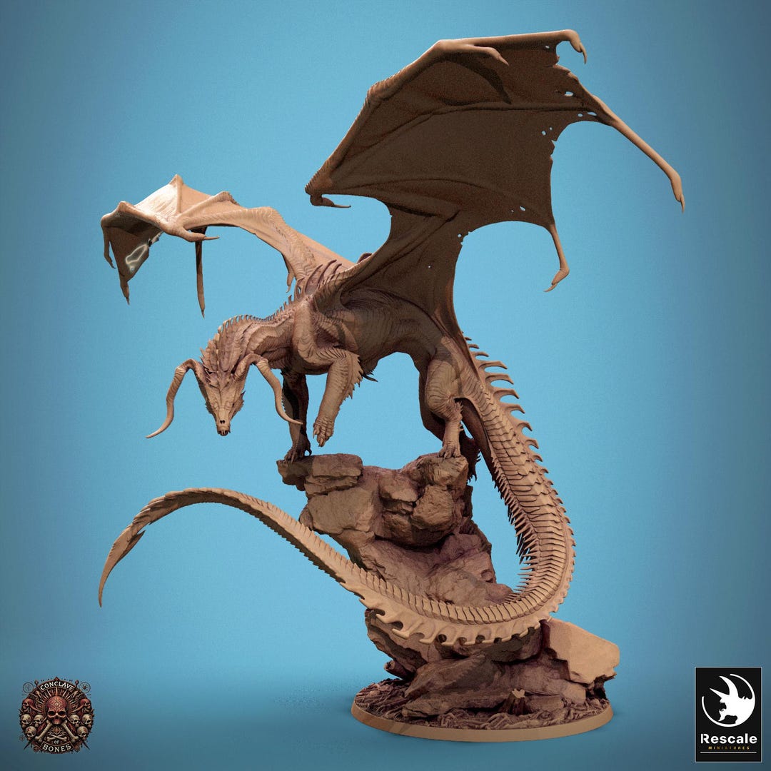 Black Dragon Miniature - Rescale Miniatures - Dnd Miniatures - Role ...
