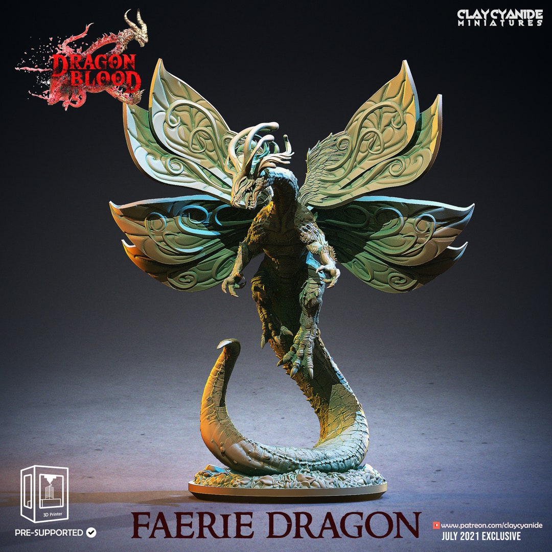 Fairy Dragon Miniature - Clay Cyanide - Dnd Miniatures - Role Playing ...