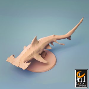 Hammerhead Shark Miniature - Rescale Miniatures - Dnd Miniatures - Role ...