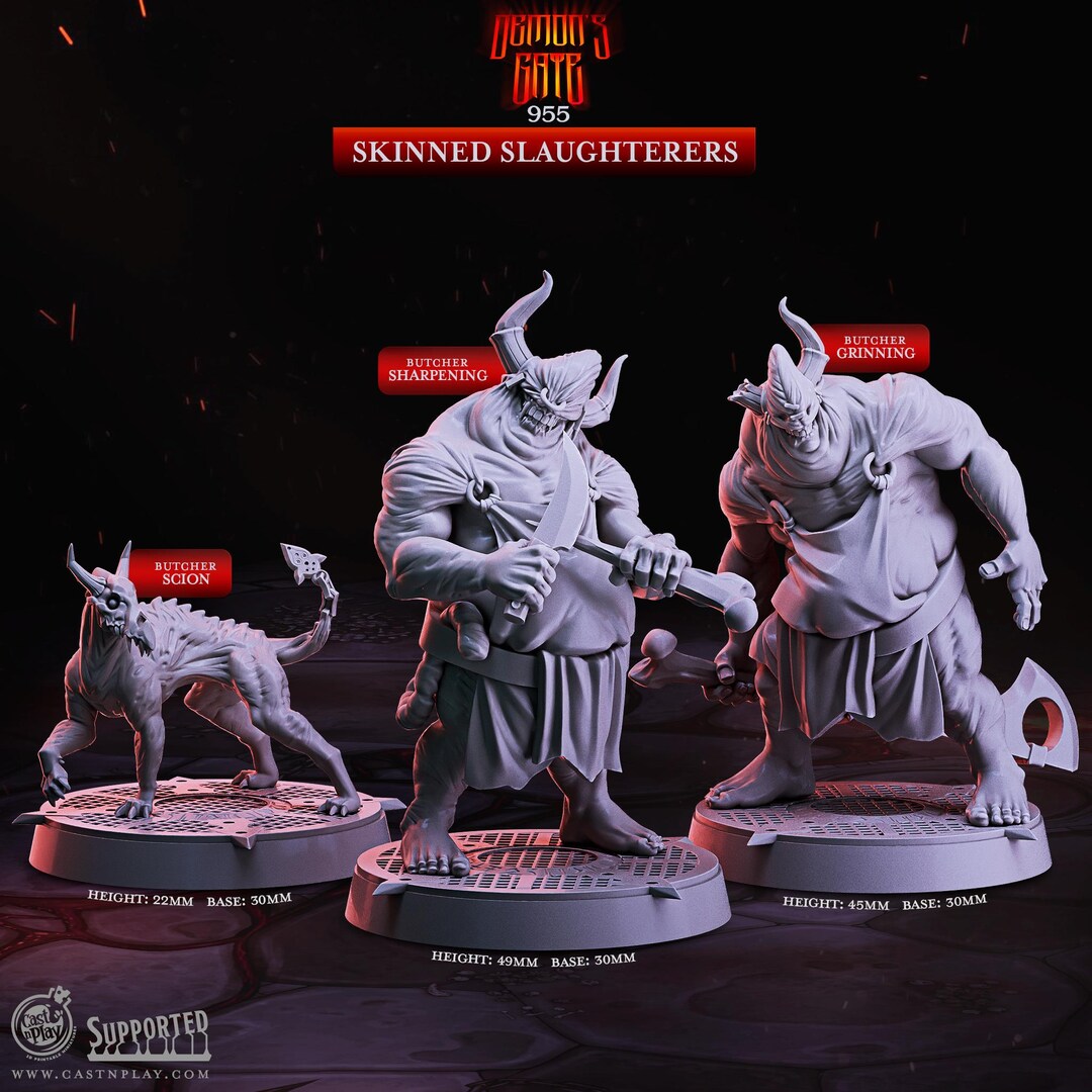 Skinned Slaughterer Butcher Demons Miniatures - Dnd Miniatures - Role ...
