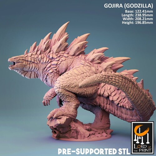 Godzilla/gojira Lord of the Print Dungeons and Dragons - Etsy