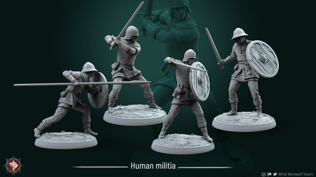 Human Militia Miniatures - Dnd Miniatures - Role Playing Game ...