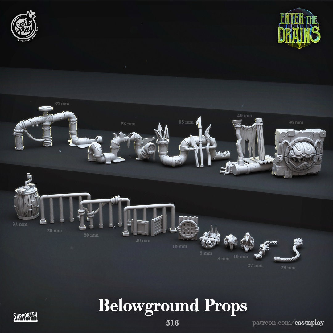 Sewer Prop Set Scatter Terrain - Dungeons and Dragons - Fantasy Role ...