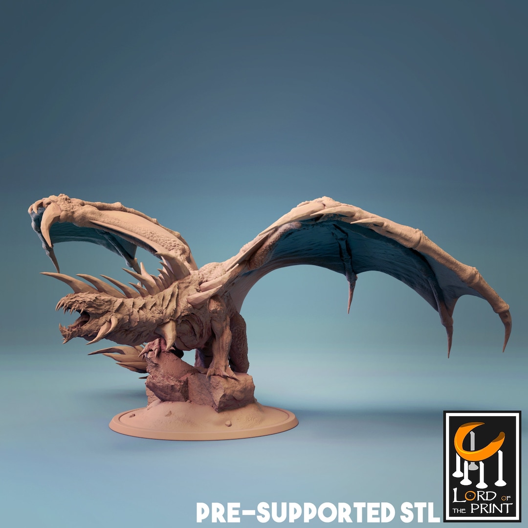 Crystal Dragon Miniature - Rescale Miniatures - Dnd Miniatures - Role ...