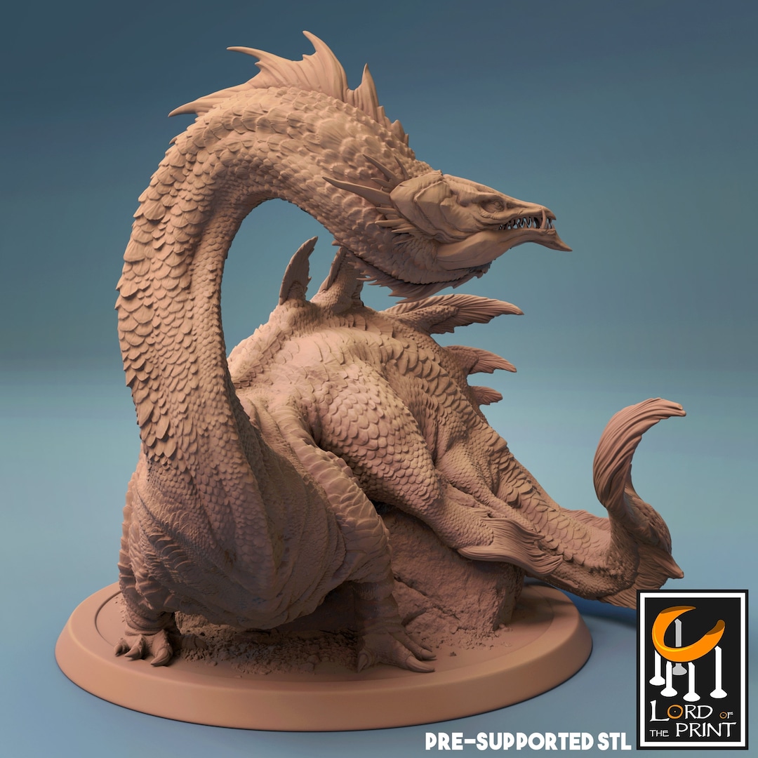 Eel Drake Miniature - Rescale Miniatures - Dnd Miniatures - Role ...