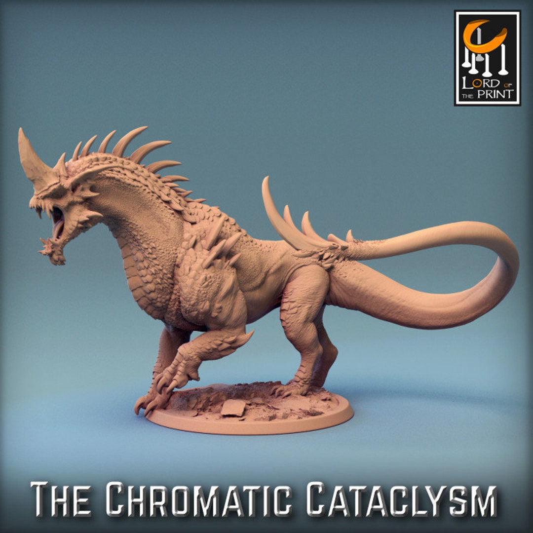 Chromatic Blue Dragon Spawn Miniature - Rescale Miniatures - Dnd - Role ...