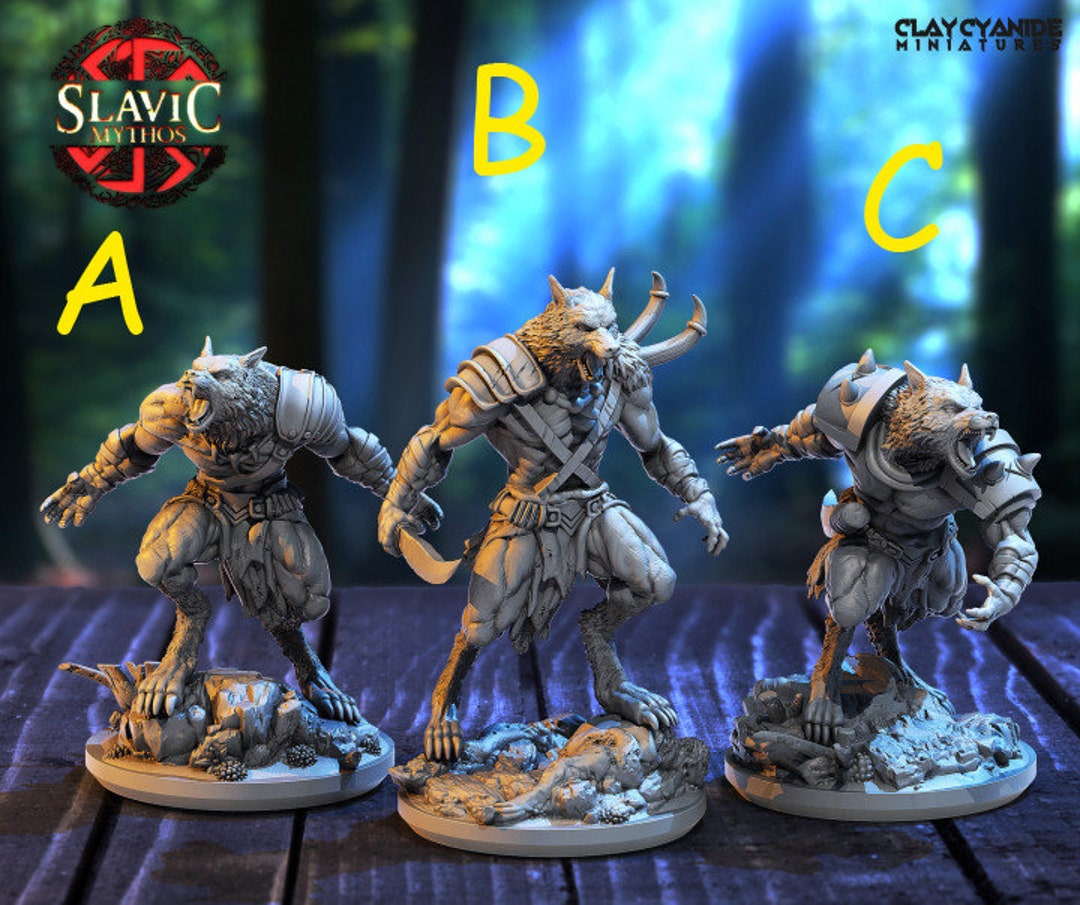 Werewolf Fighter Miniatures - Dnd Miniatures - Role Playing Game ...