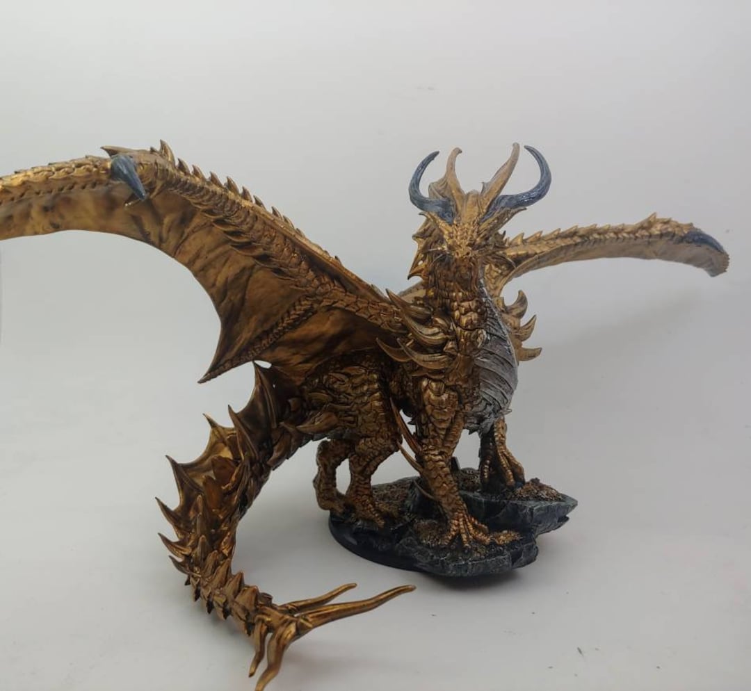 Gold Dragon Miniature - Rescale Miniatures - Dnd Miniatures - Role ...