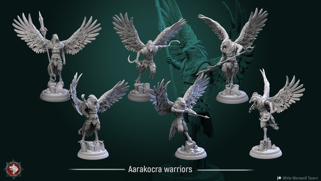 Aarakocra Warrior Miniature - Dnd Miniatures - Role Playing Game ...