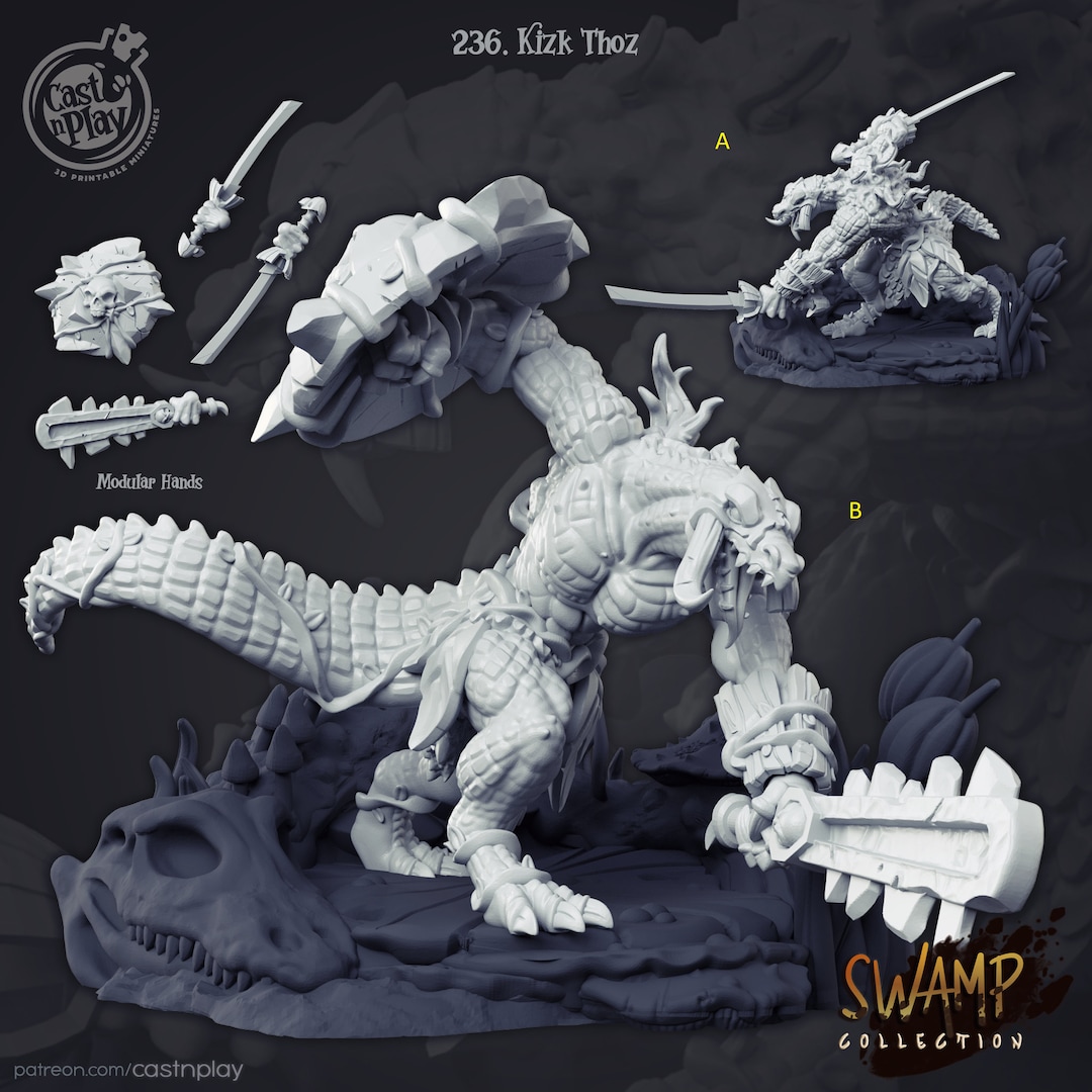 Lizard Warrior Miniature - Castnplay - Dnd Miniatures - Role Playing ...